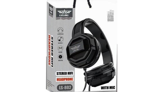LELISU LS-802 WIRED HEADPHONE WITH MIC | Auramart.lk