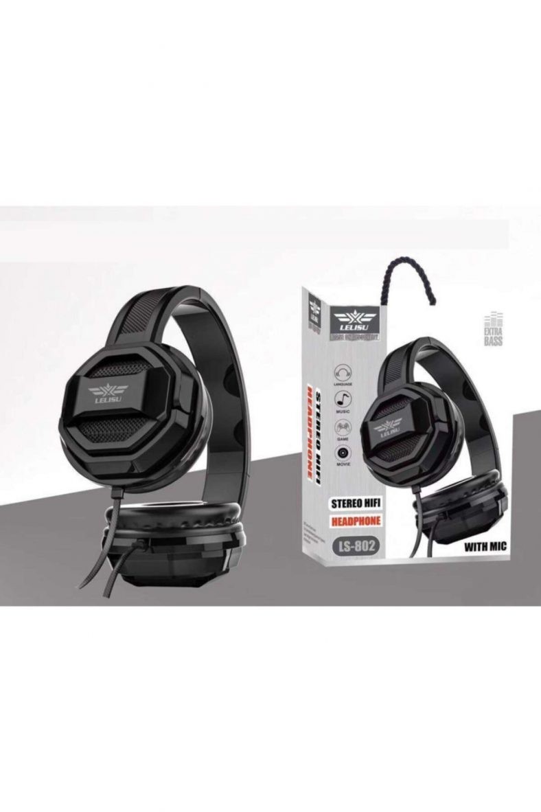 LELISU LS-802 WIRED HEADPHONE WITH MIC | onide.lk