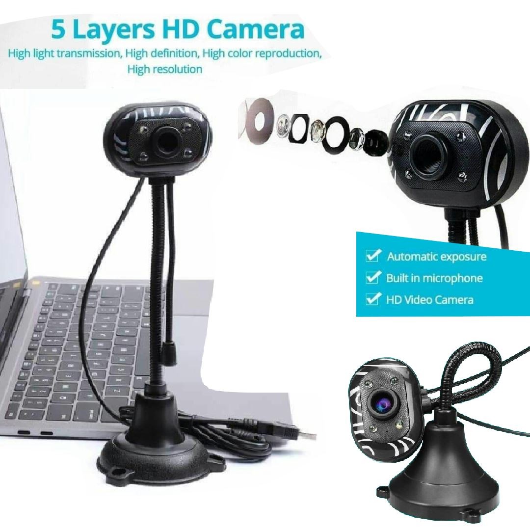 Stand Web Camera with Microphone - Plug And Play | Auramart.lk