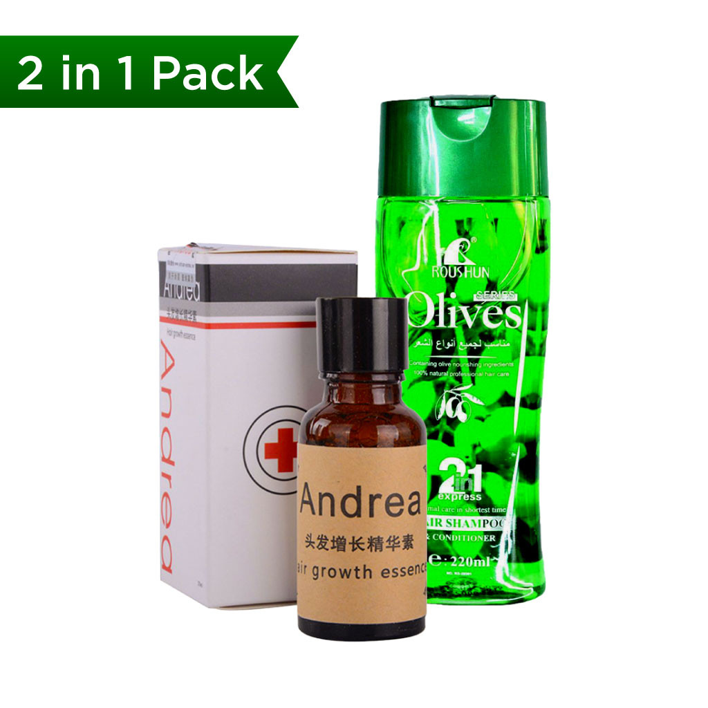 2 In 1 Pack - Olives Shampoo & Conditioner - Andrea Hair Growth Oil ...