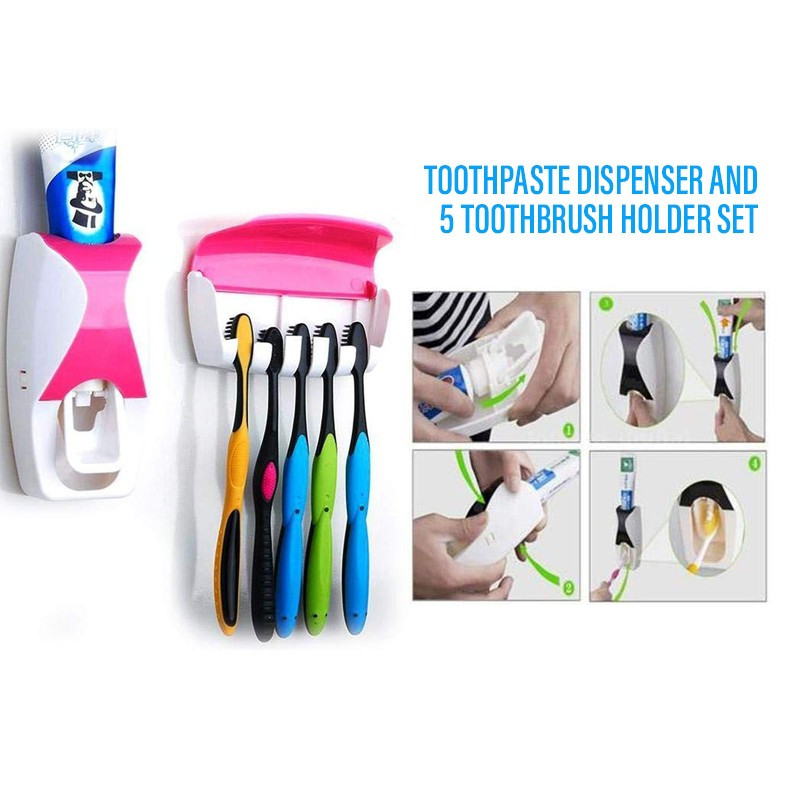 Automatic Toothpaste Squeezing Device & Toothbrush Holder | onide.lk