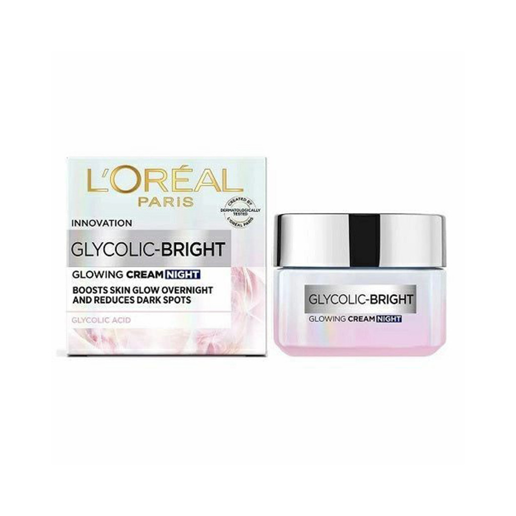 L'Oréal Paris Glycolic Bright Glowing Night Cream 50ML | Auramart.lk